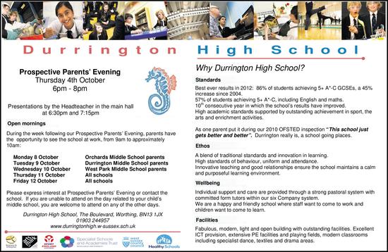 Details for Durrington High School in The Boulevard, Worthing, West ...