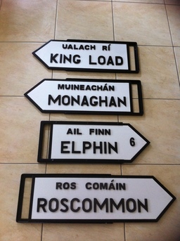 Old Irish Road Signs Sheriff hill, Moone, Moone, Co. Kildare