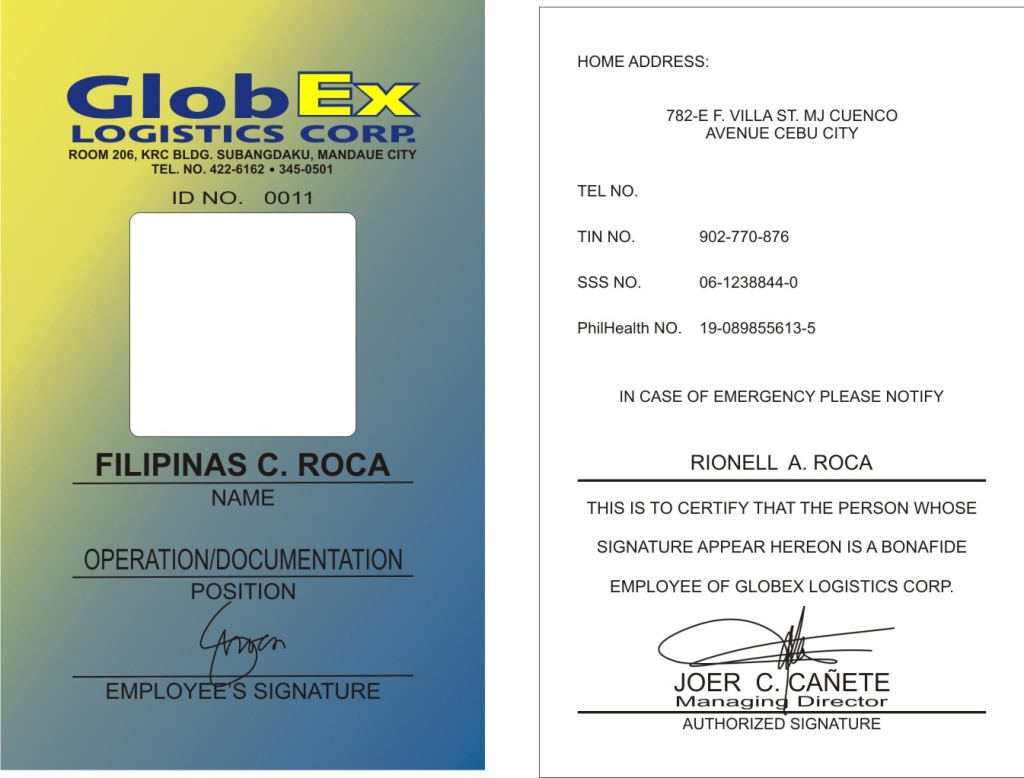 PVC ID Printing Canduman Mandaue City, Mandaue City, 6000