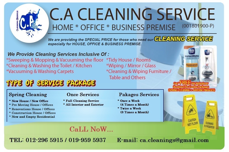 CA Cleaning Service Sdn Bhd 24-1R, Cheras, 56000
