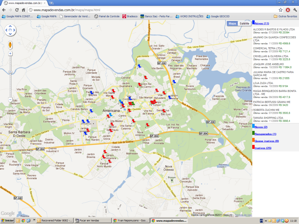 MAPA DE VENDAS - Nepomuceno Rua Jatobá, 64, Mairiporã, 04670-000